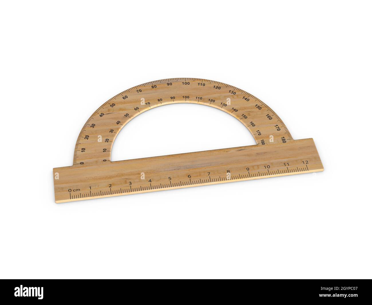 Protractor on a white background. 3d illustration Stock Photo - Alamy