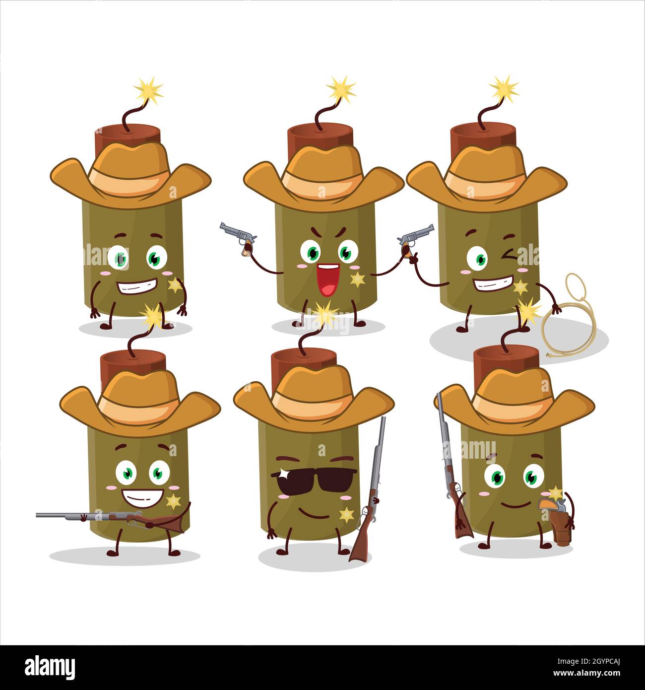 Cool cowboy firecracker explosive cartoon character with a cute hat ...