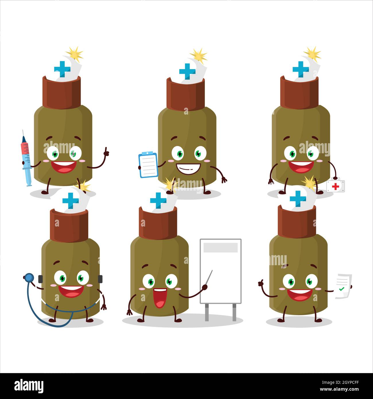 Doctor profession emoticon with firecracker explosive cartoon character ...