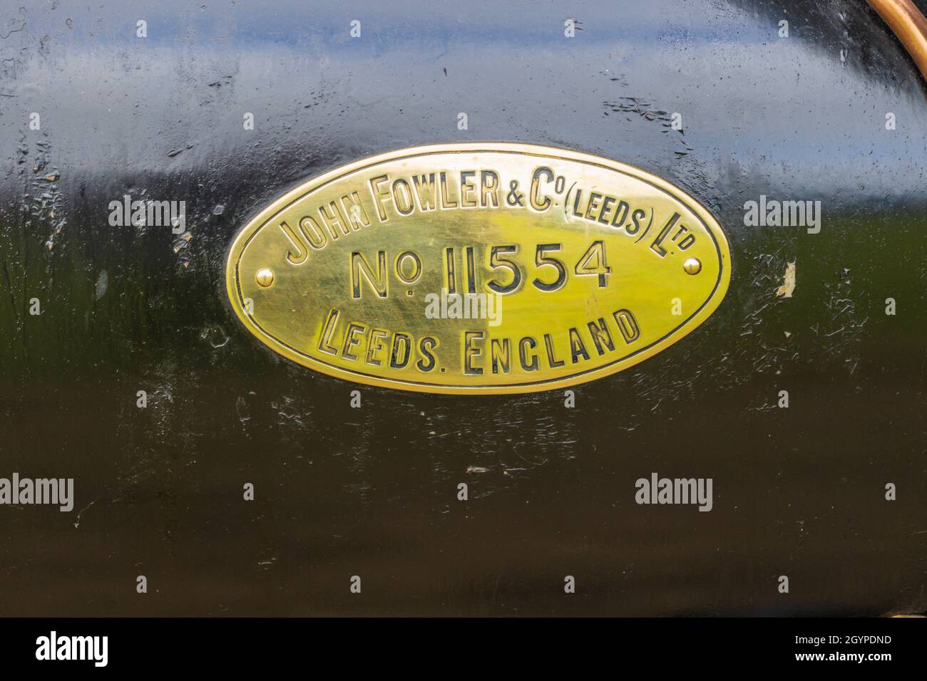 The Brass nameplate on A 1908 Fowler General Purpose Steam Engine ...