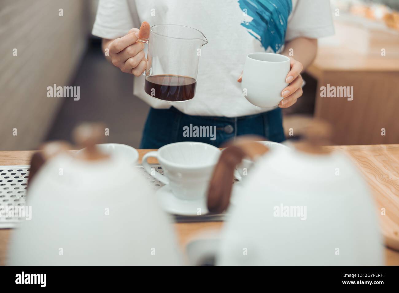 Close up female barista hi-res stock photography and images - Alamy