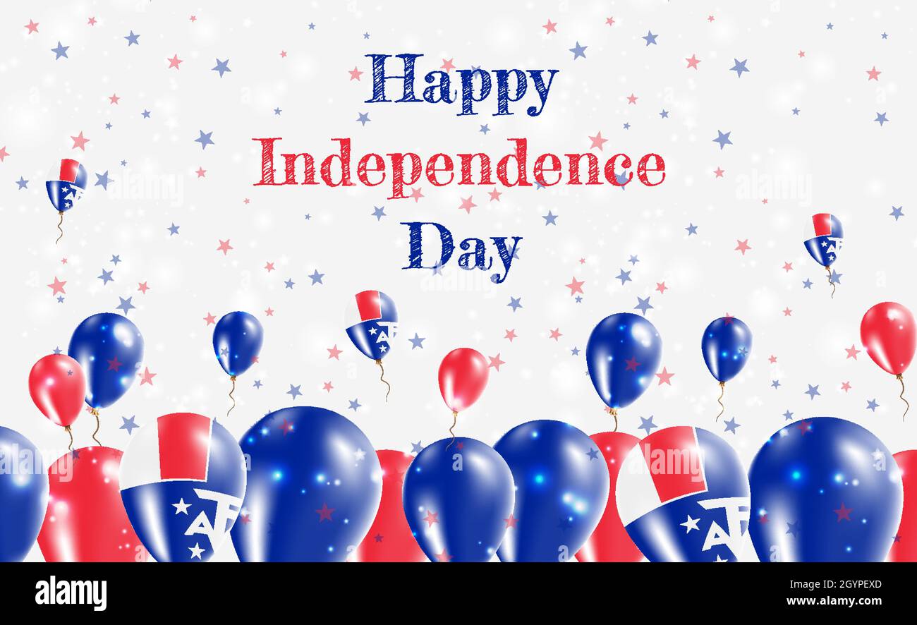French Southern Territories Independence Day Patriotic Design. Balloons ...
