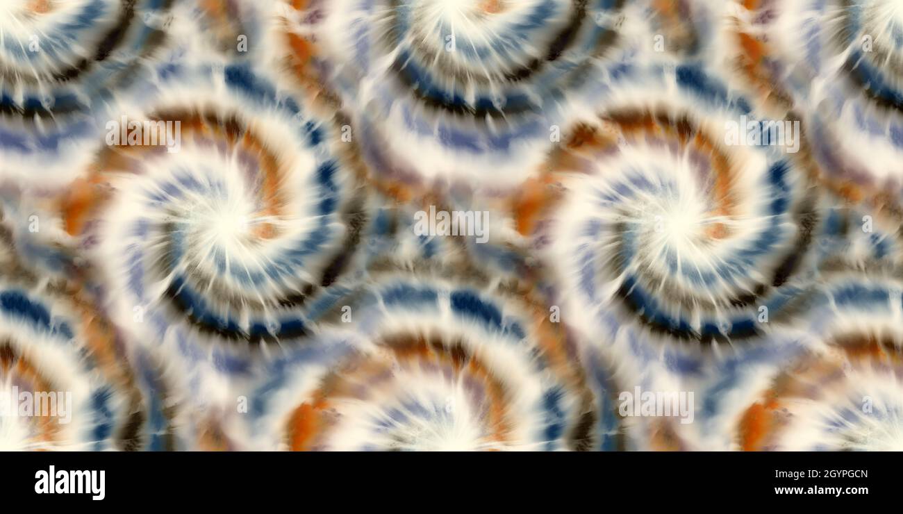 Seamless funky 1970s tie dye border motif pattern for surface design ...