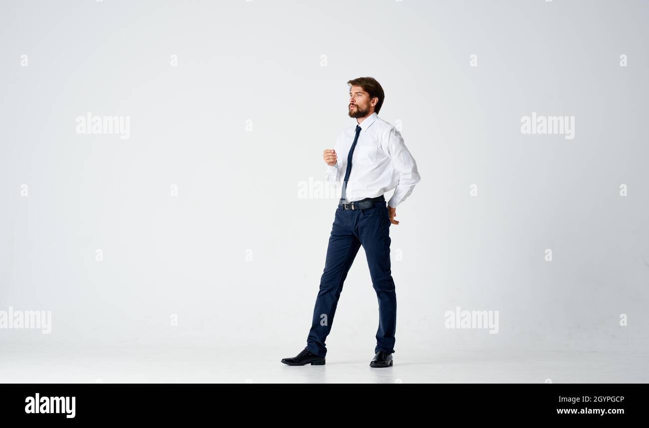 business man posing manager studio light background Professional Stock ...