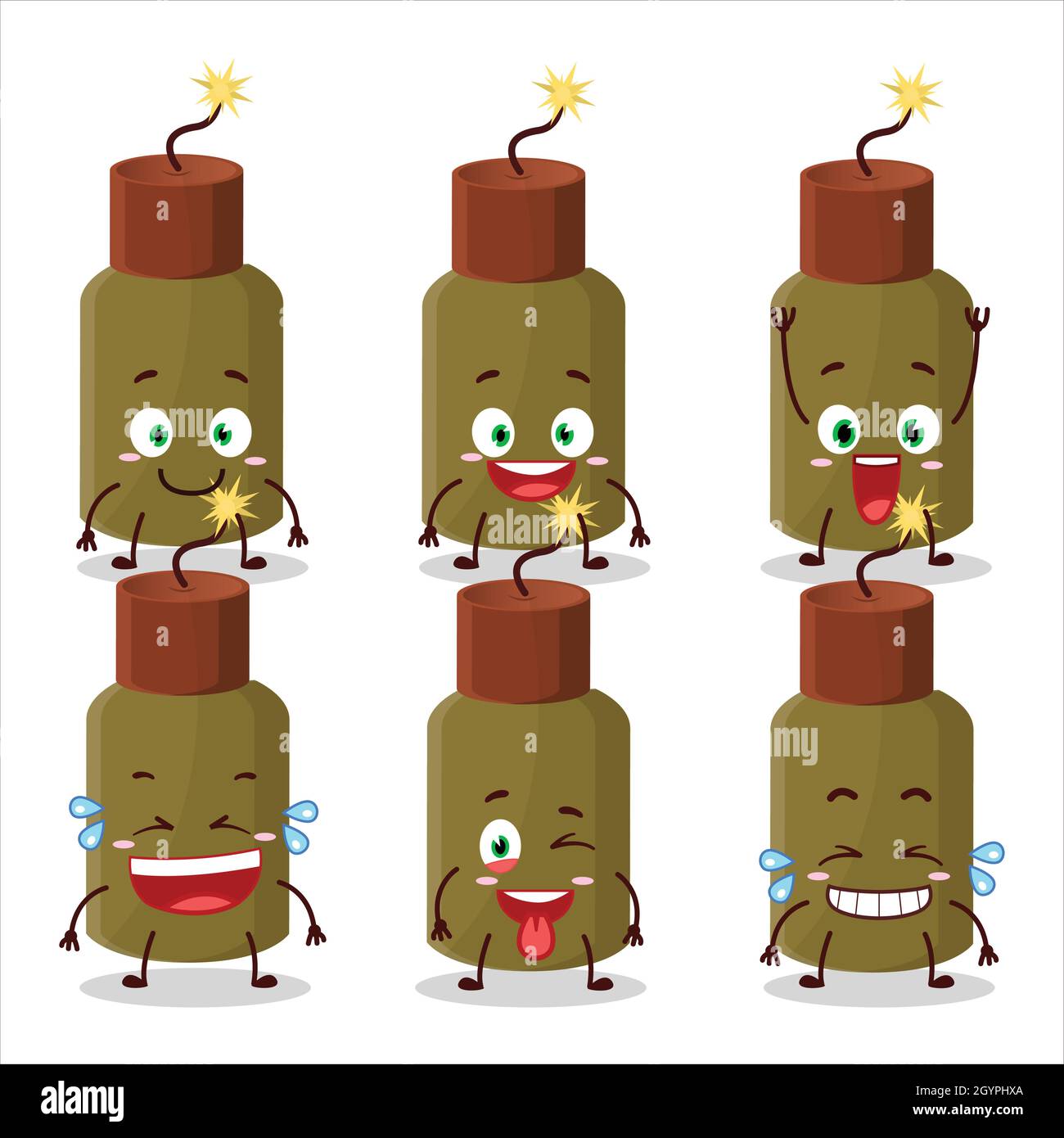 Cartoon character of firecracker explosive with smile expression ...