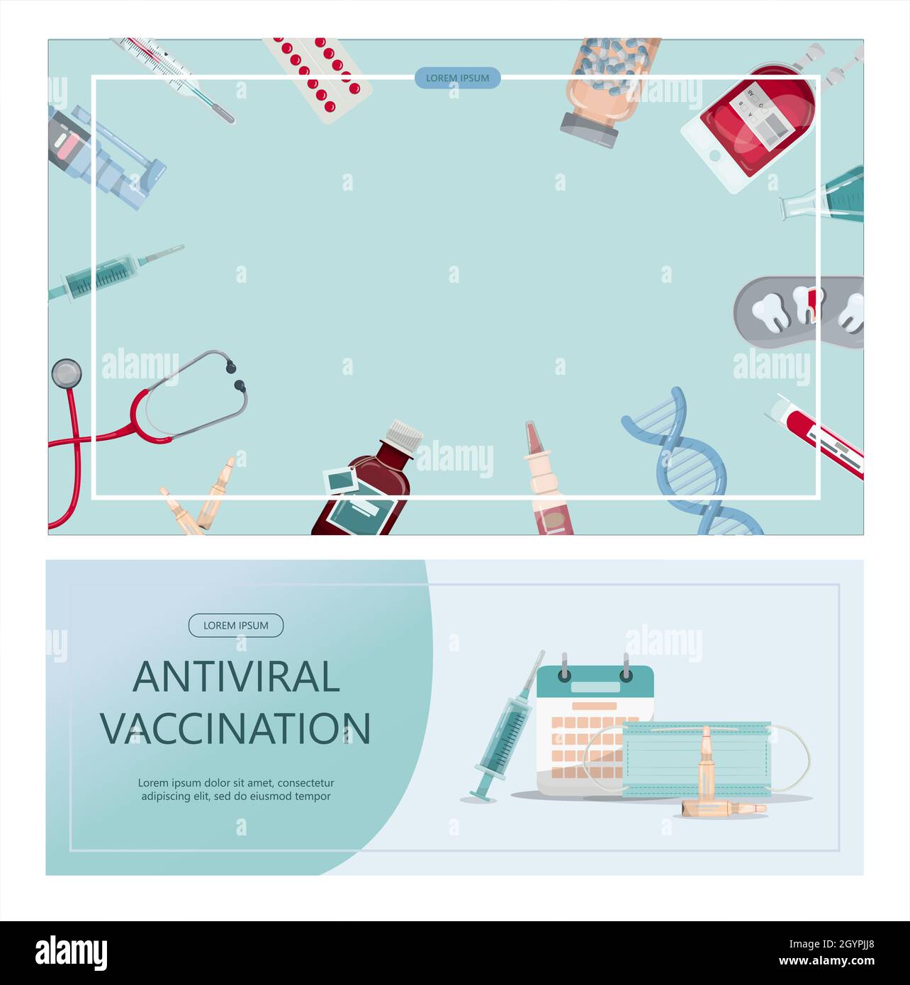 Vector medical banner. Pharmacy template for hospitals, advertising ...