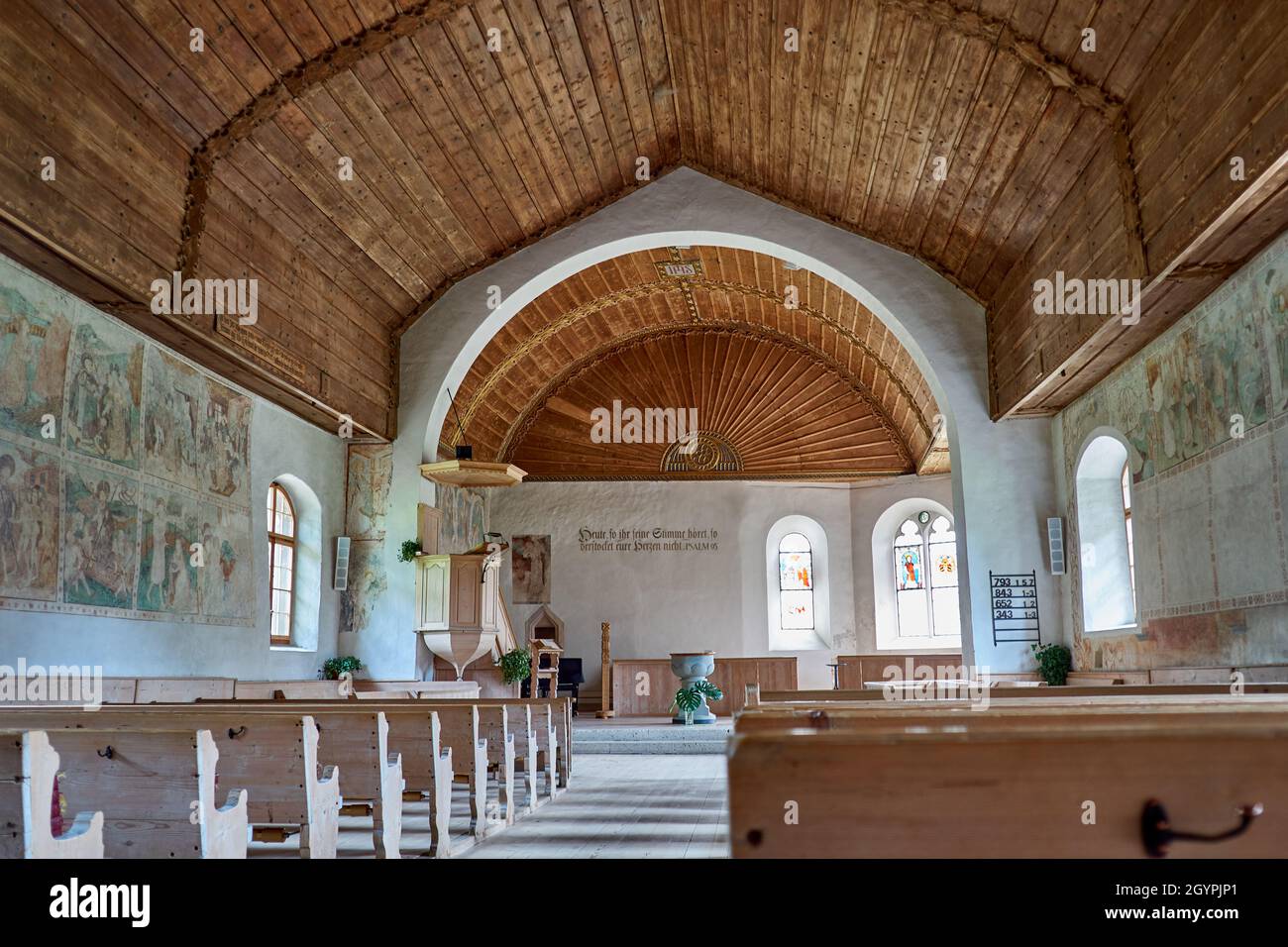 Zweisimmen: Interior of the Evangelical Reformed Church (Evangelisch ...