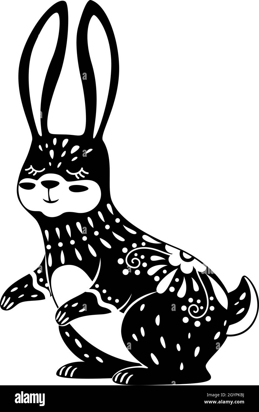 Image rabbit or bunny, sacred and mysterious animal. Boho rabbit animal ...