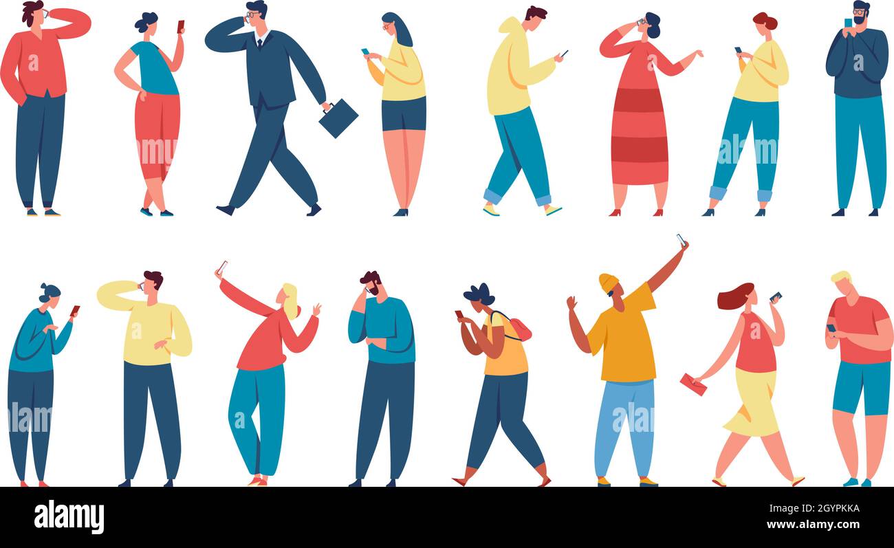 Boys talking holding phone Stock Vector Images - Alamy