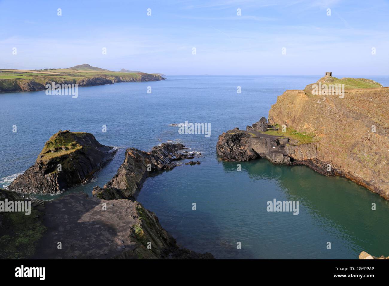 Blue Lagoon, a flooded former slate quarry, National Park Coast Path ...