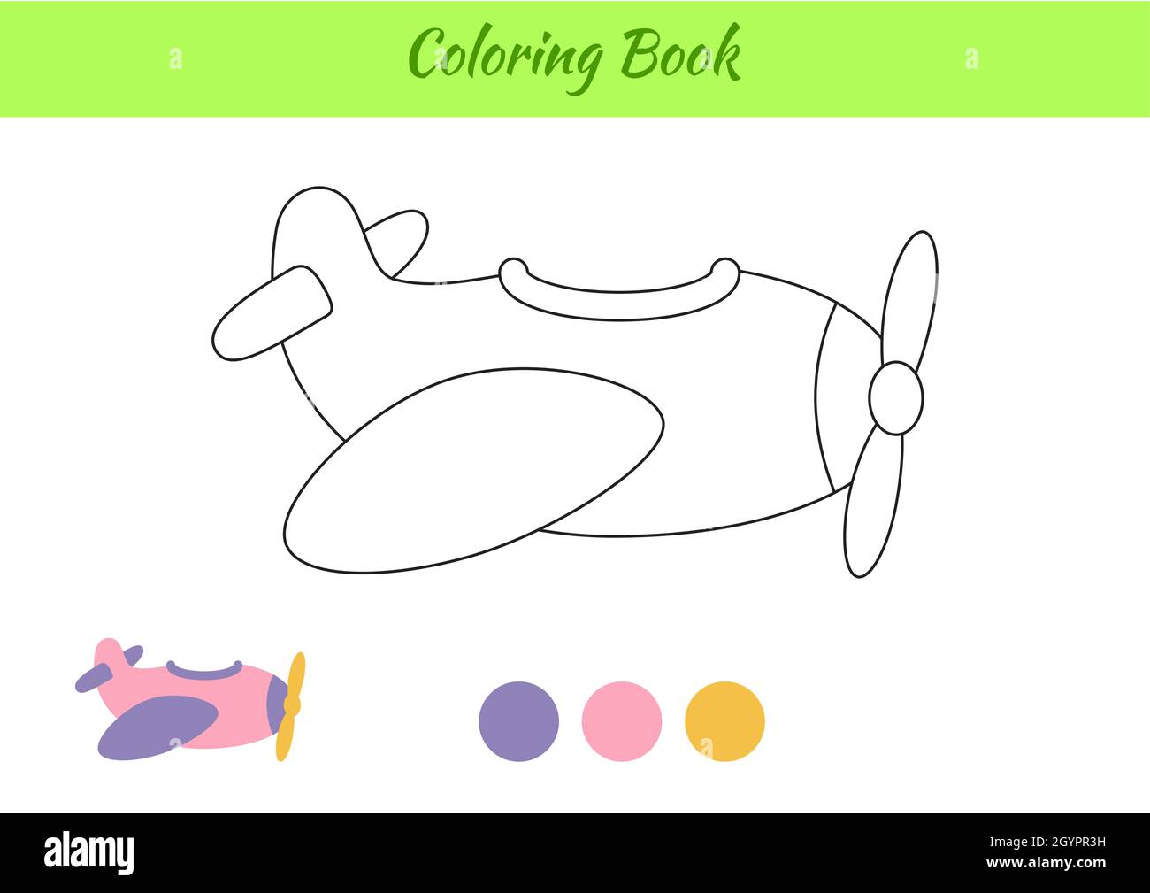 Coloring book airplane for children. Educational activity page for ...