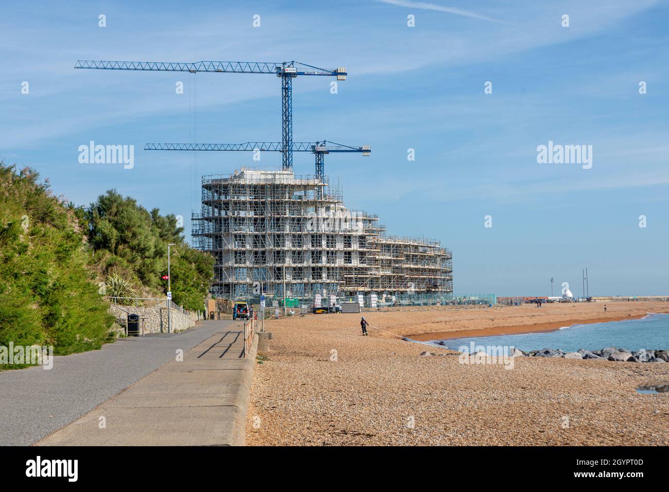 Construction in progress at Folkestone’s harbour seafront development ...