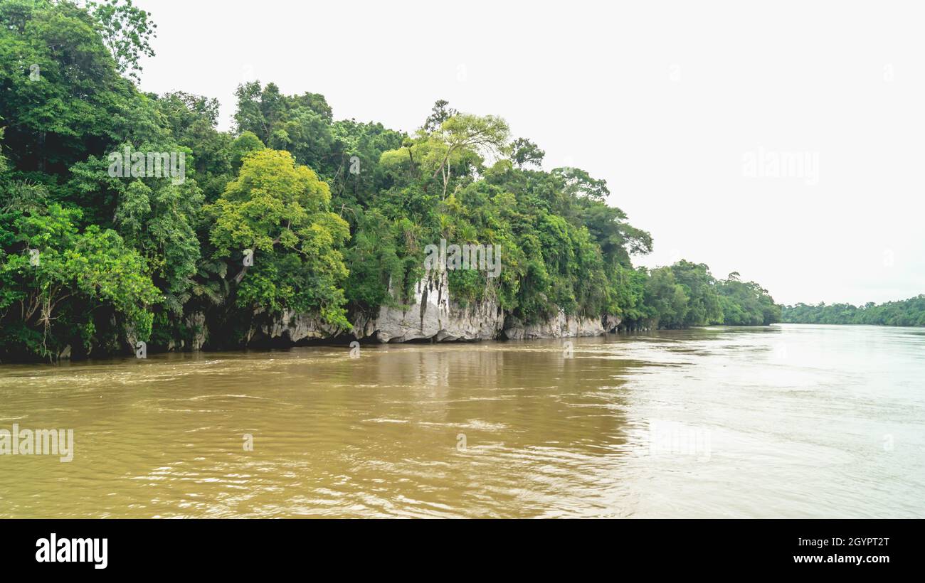 Beautiful landscape of Mahakam Ulu, tropical rainforest on the banks of ...
