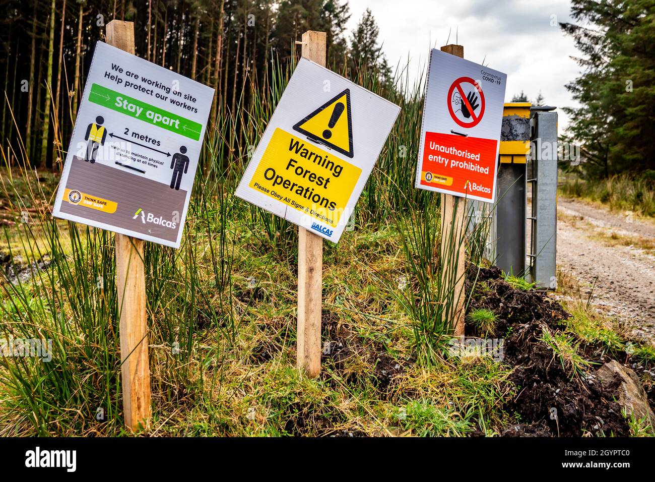 Warning forest operations sign hi-res stock photography and images - Alamy