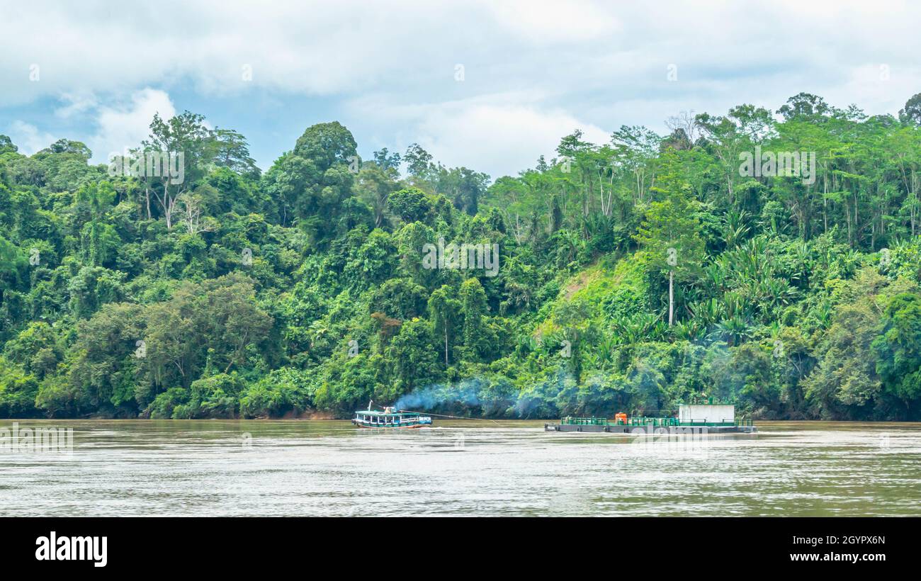 Beautiful landscape of Mahakam Ulu, tropical rainforest on the banks of ...