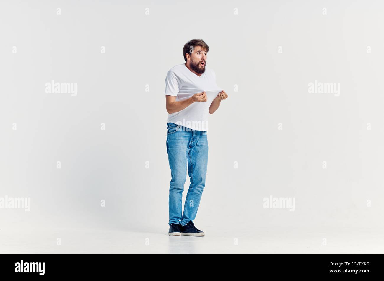 young man movement positive light background Stock Photo - Alamy