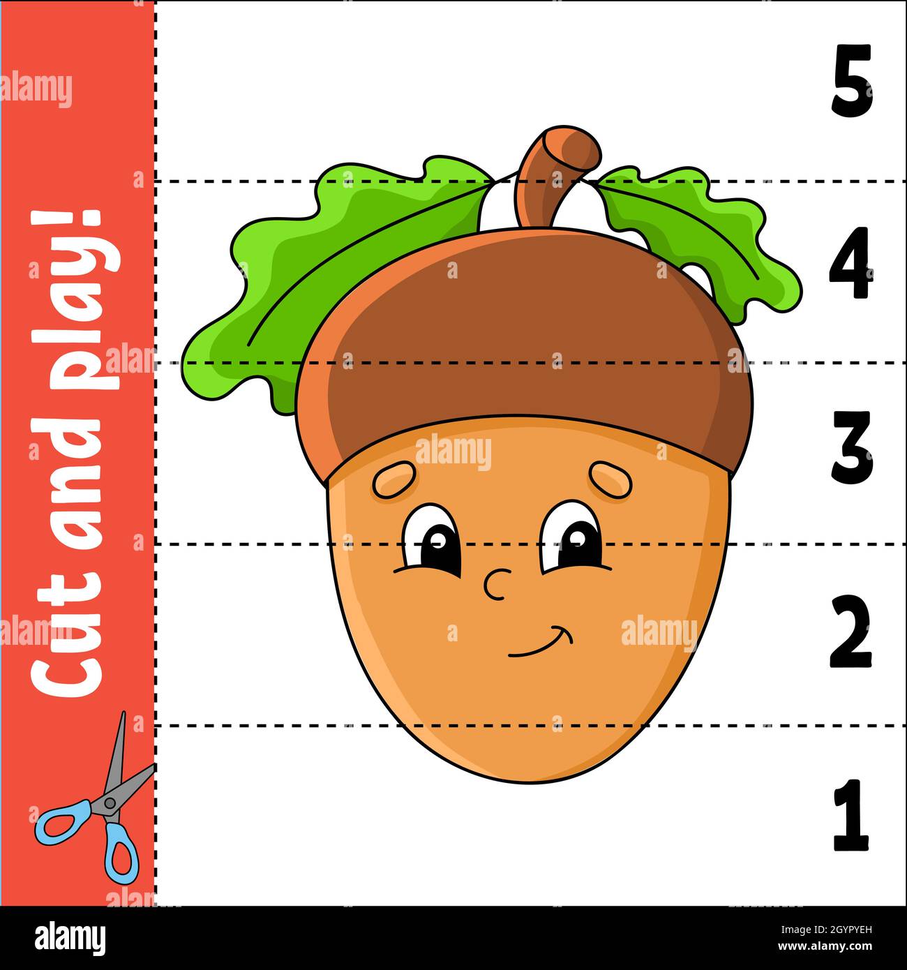 Learning numbers 1-5. Cut and play. Education worksheet. Game for kids ...