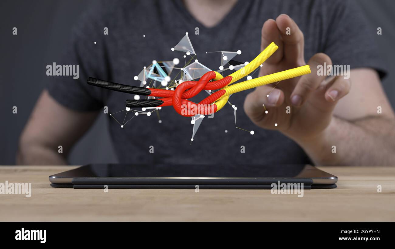 3D rendering of digital Germany map floating over mobile phone- global ...