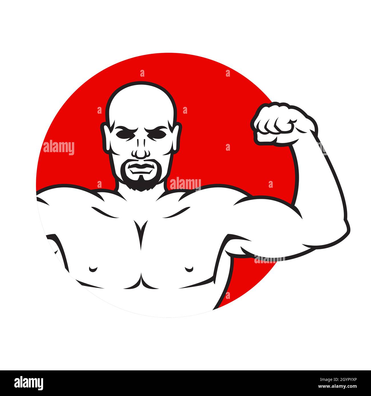Bodybuilder strong man. Outline silhouette. Design element. Vector ...