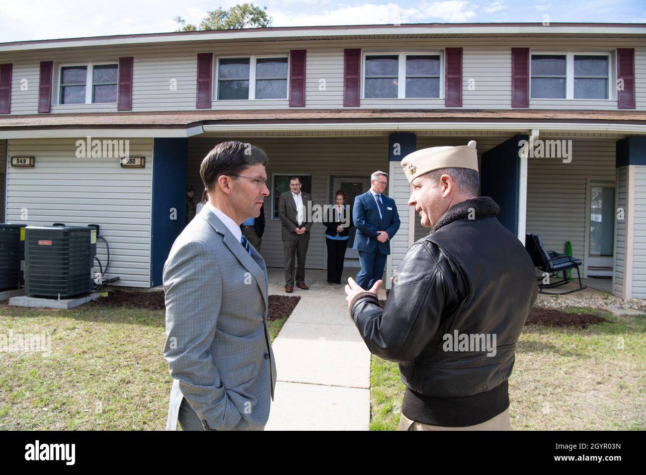 Defense Secretary Mark T. Esper and his wife, Ms. Leah, take a tour of ...
