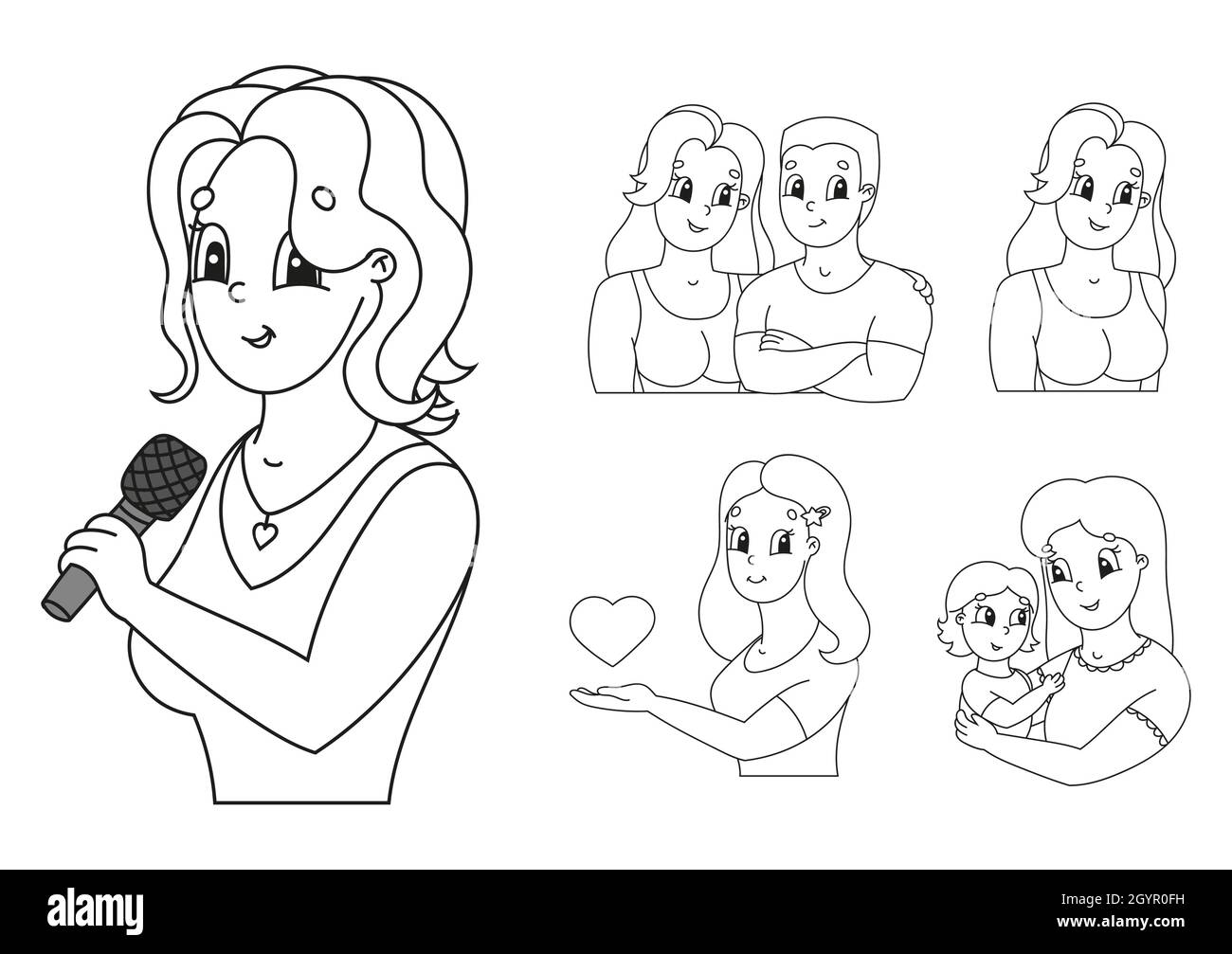 Coloring book for kids. Cheerful character. Vector illustration. Cute ...