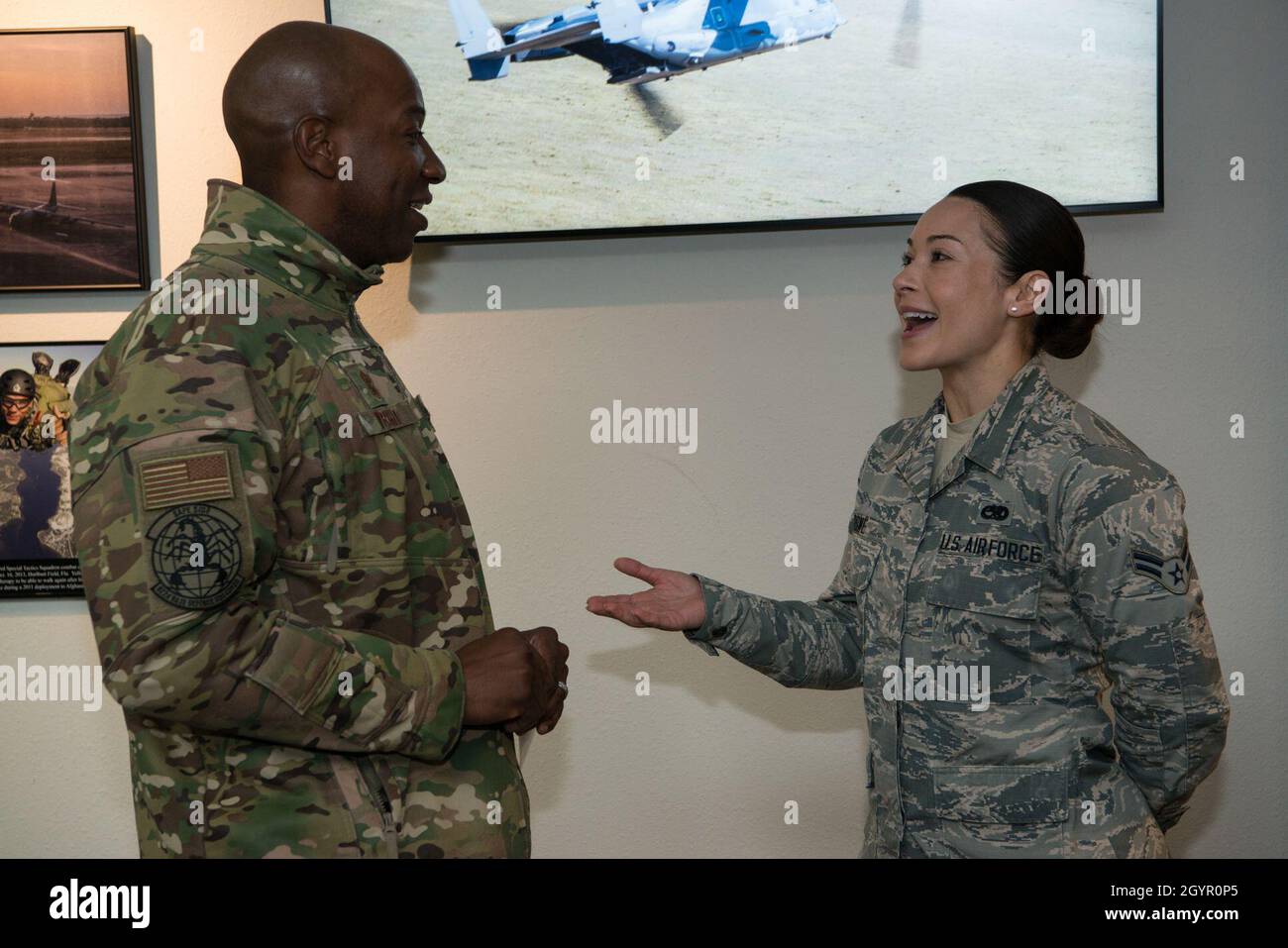 Chief Master Sergeant of the Air Force Kaleth O. Wright speaks with U.S ...
