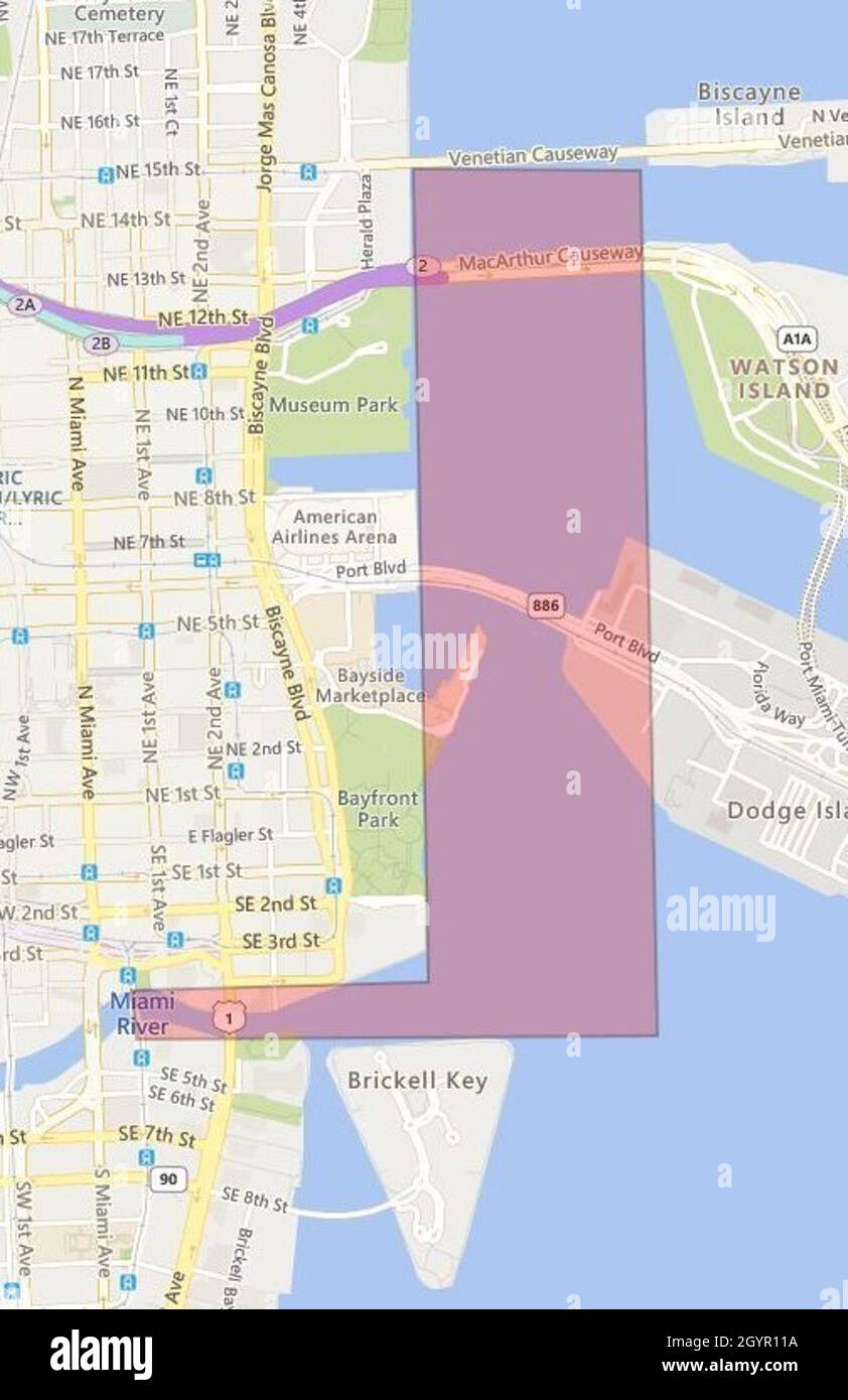 Pictured is a Coast Guard security zone in Biscayne Bay, Florida, Jan ...