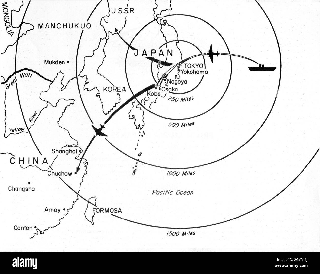 Doolittle raid map hi-res stock photography and images - Alamy