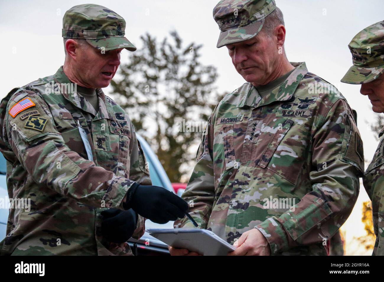 General James C. McConville, Chief of Staff of the Army, receives a ...