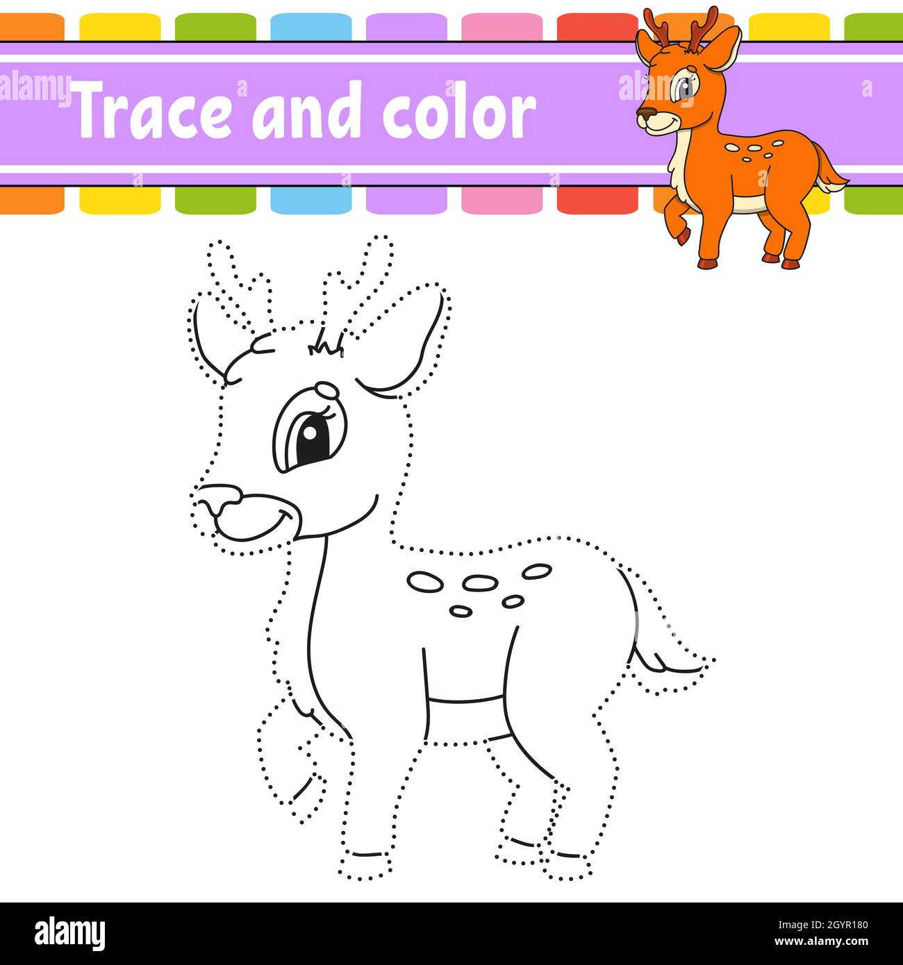 Trace and color. Coloring page for kids. Handwriting practice ...