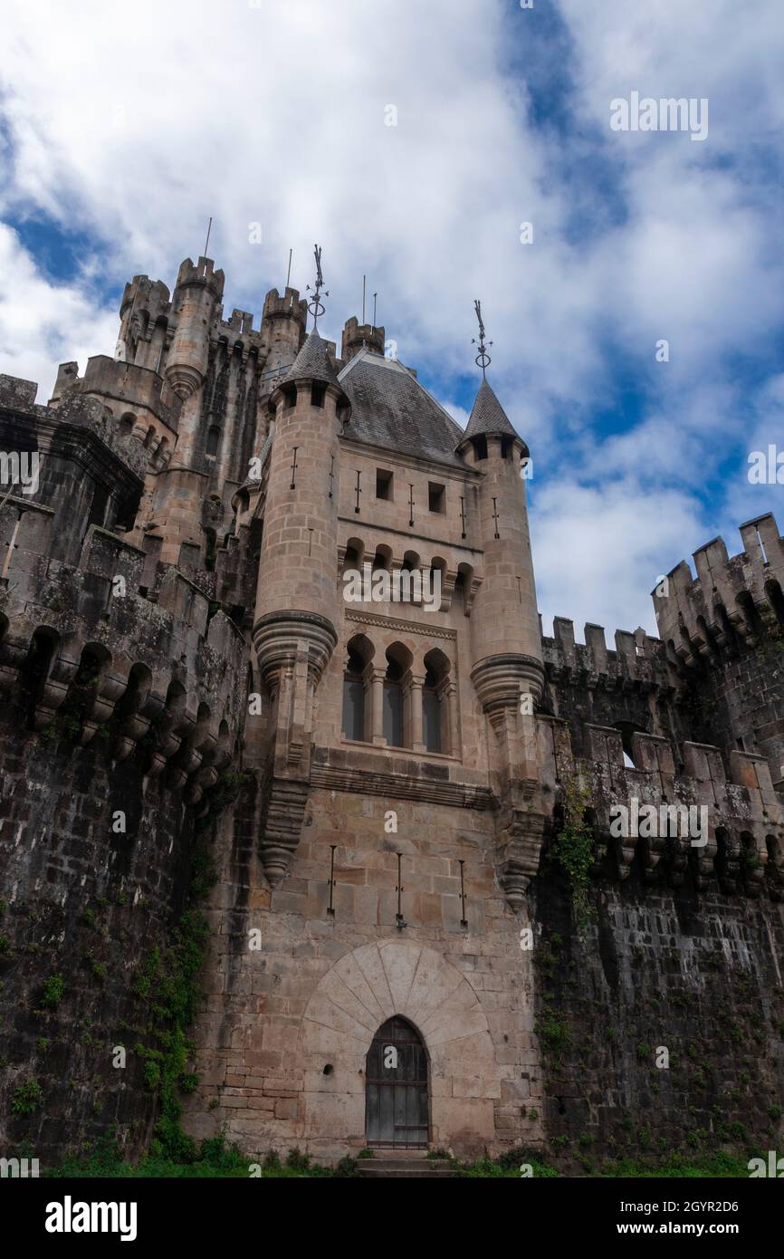 main facade of butron castle on a cloudy day Stock Photo - Alamy