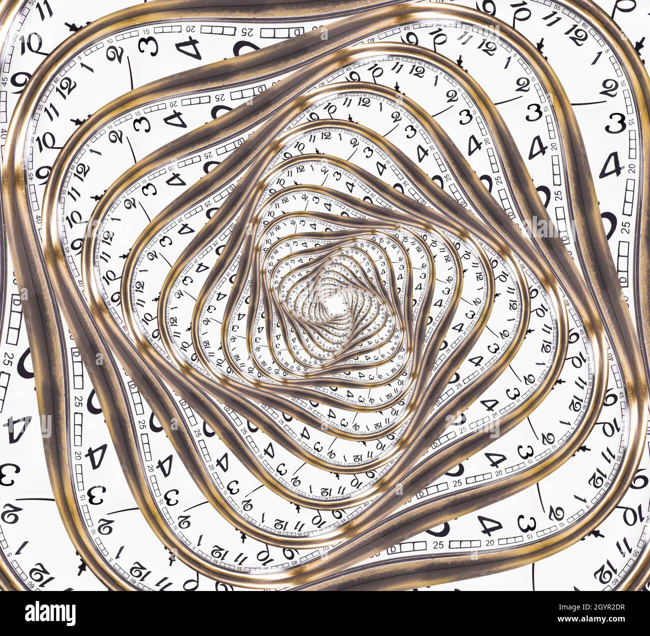 Abstract background made of distorted watch faces. Creative deadline ...