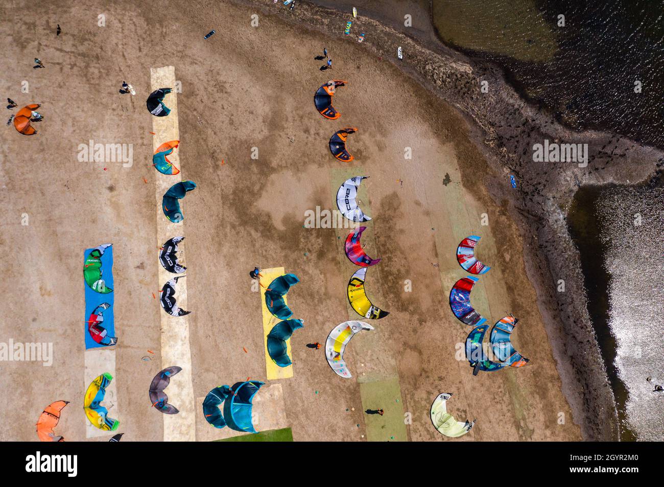 Urla, Izmir, Turkey - 10 09 2021 Urla kitesufing destination in Turkey ...