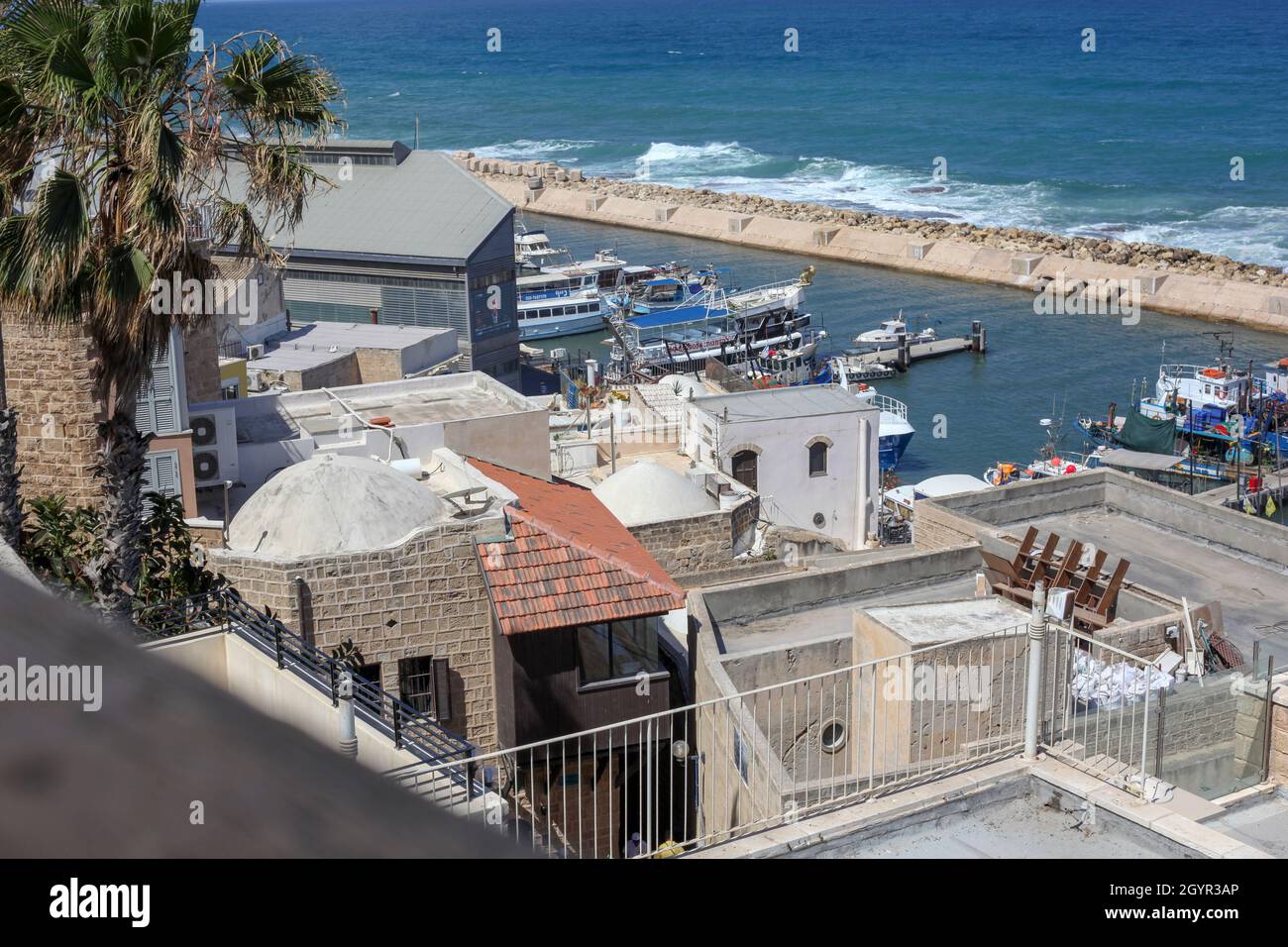 Elevated view of the ancient port of Jaffa, Israel Stock Photo - Alamy