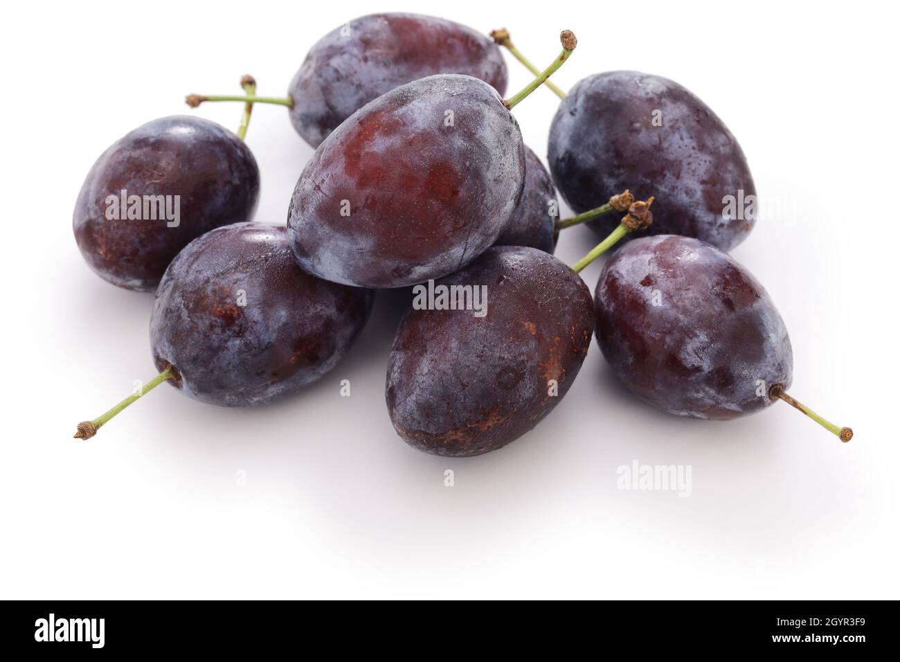 fresh prune plums isolated on white background Stock Photo - Alamy