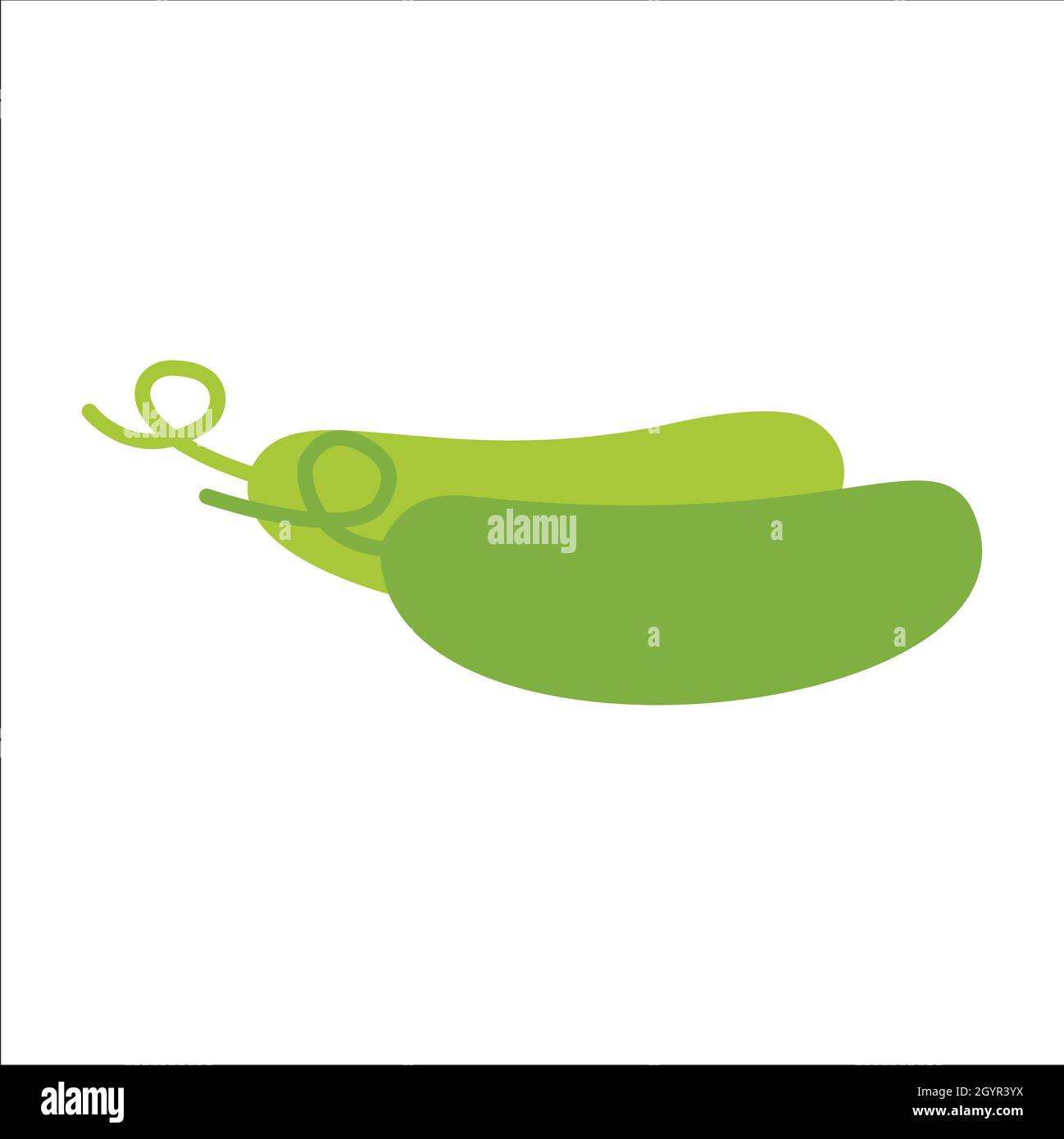 Two vegetable cucumber vector icons in flat design Stock Vector Image ...