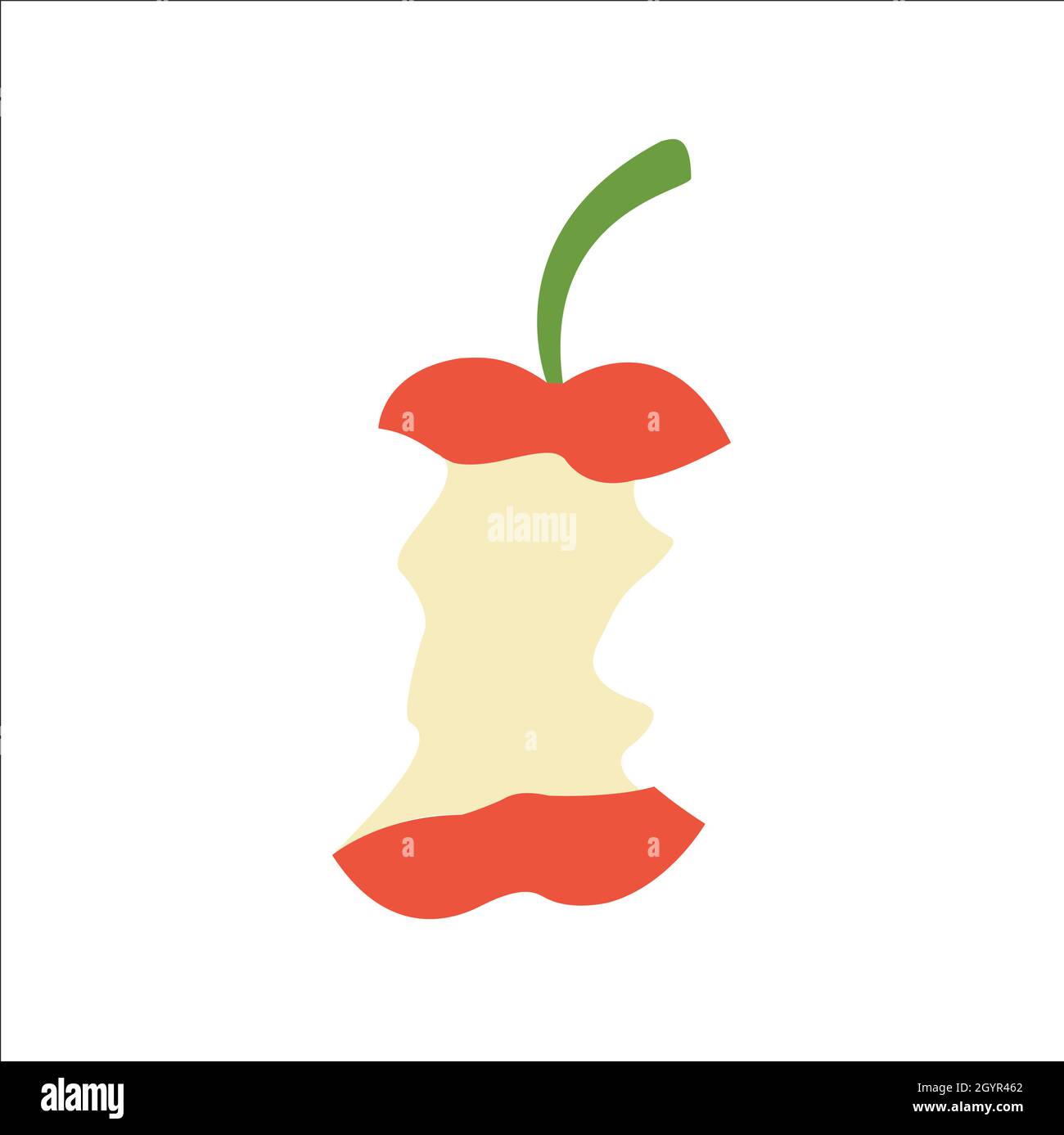 Bitten apple is illustrated in a flat design Stock Vector Image & Art ...