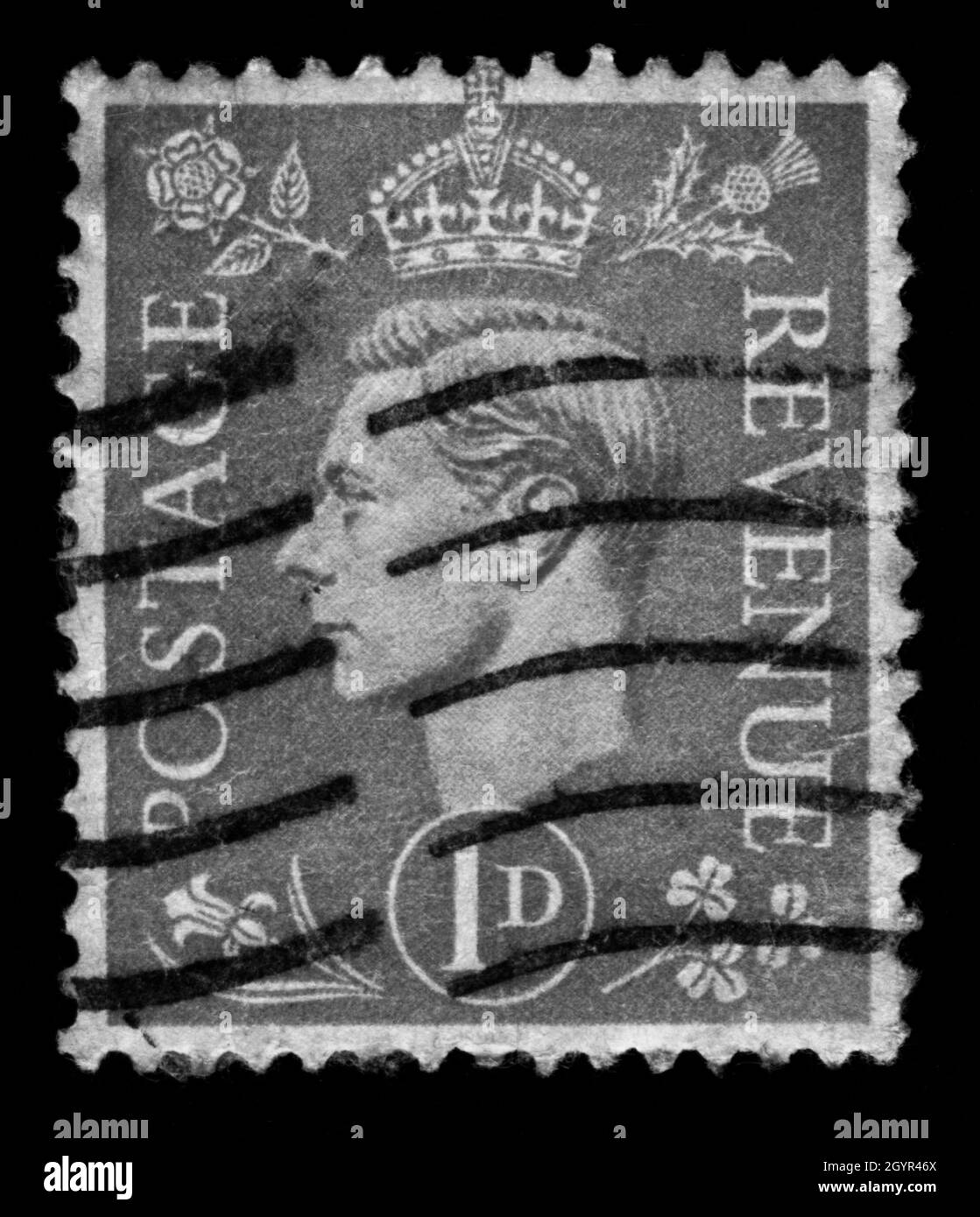 Stamp print in England,George VI Stock Photo - Alamy