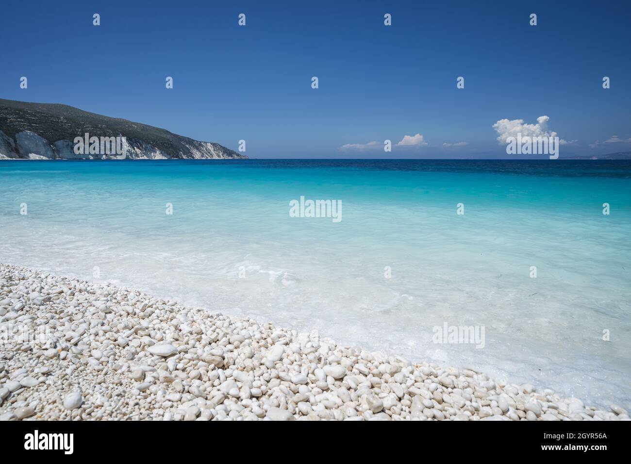 Remote and hidden Fteri beach in Keflaonia Island, Greece, Europe Stock ...