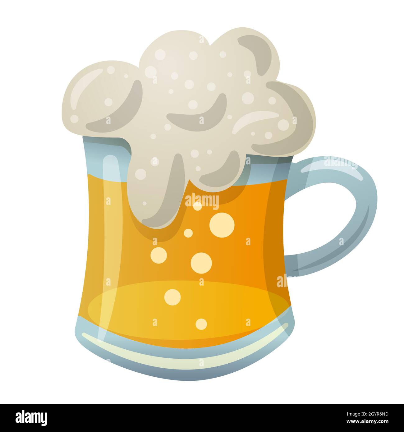 illustration of the beer mug with a froth cartoon icon Stock Vector ...