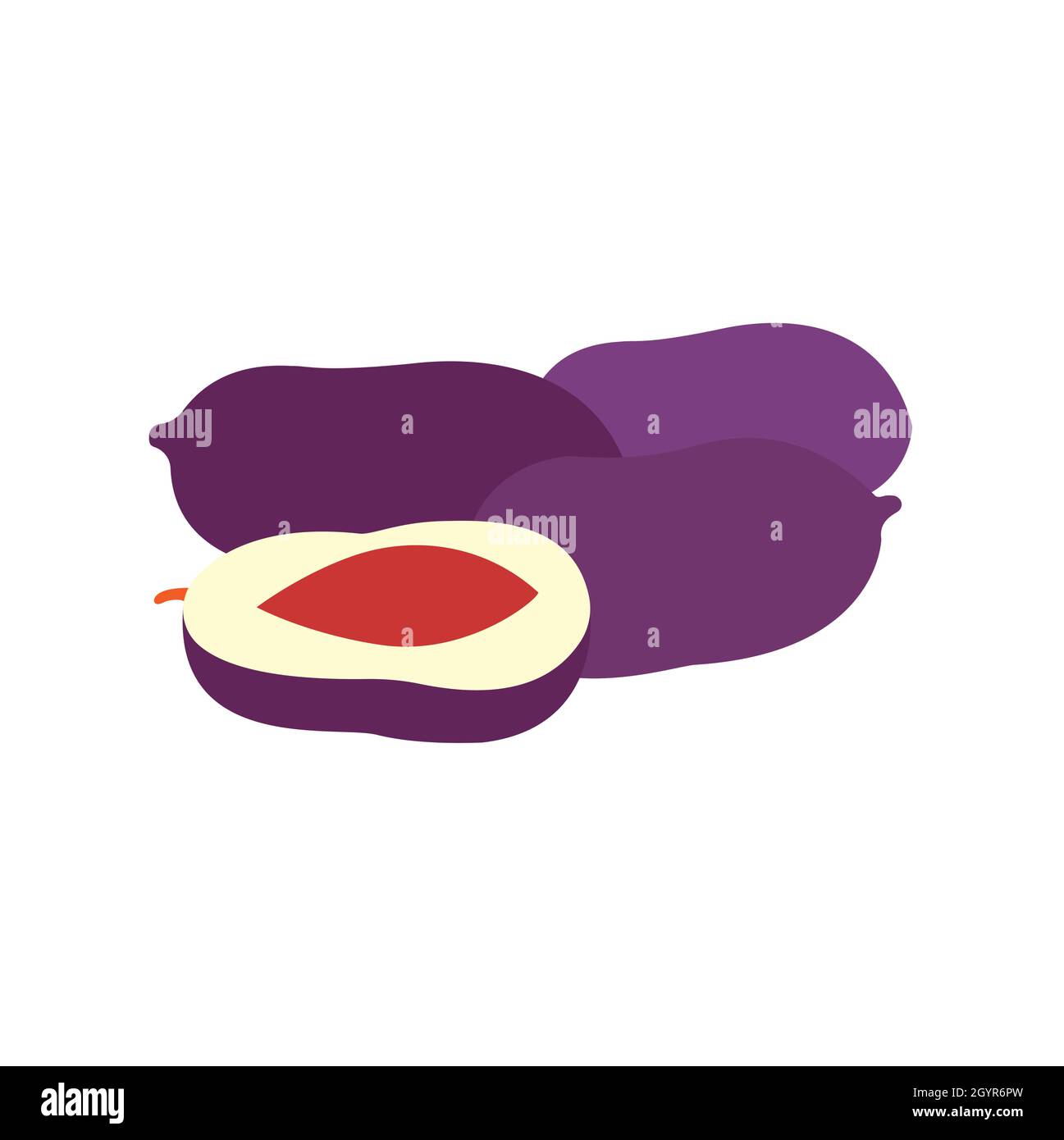 Plum flat icon vector image with a design illustration Stock Vector ...