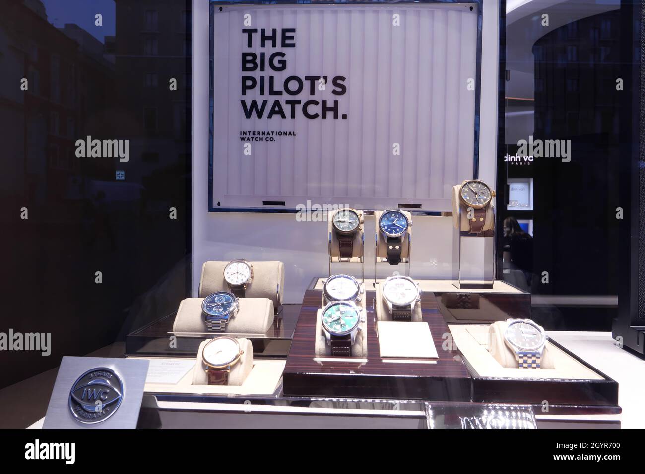 INTERNATIONAL WATCH CO. LUXURY WATCHES ON DISPLAY Stock Photo - Alamy