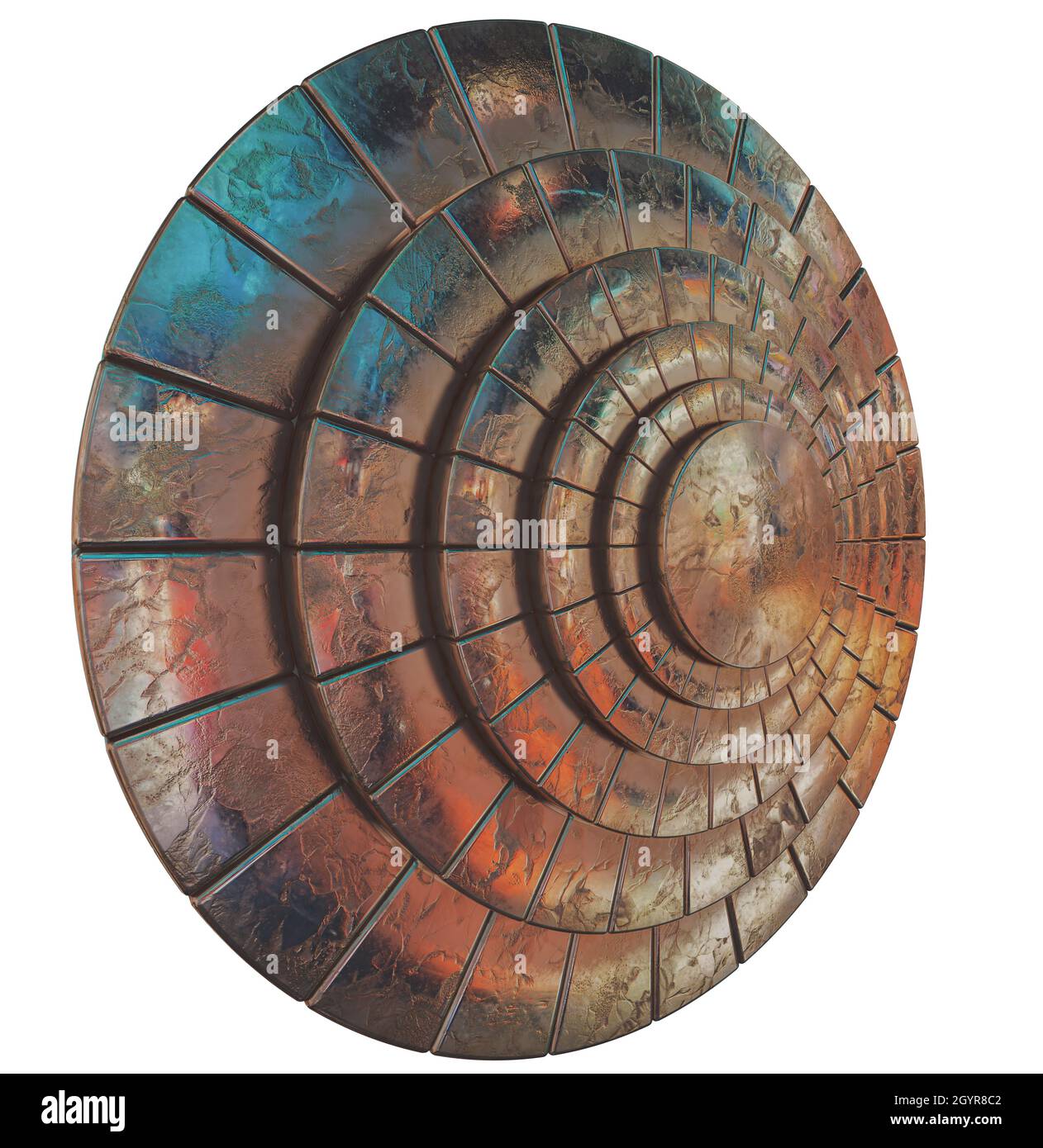 3d metal circle isolated on white background Stock Photo - Alamy