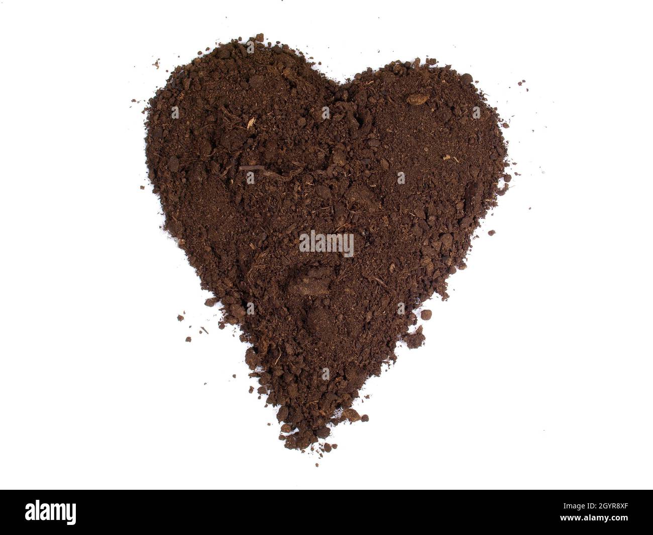 Soil Heartl isolated on white Background, Love Gardening Stock Photo ...