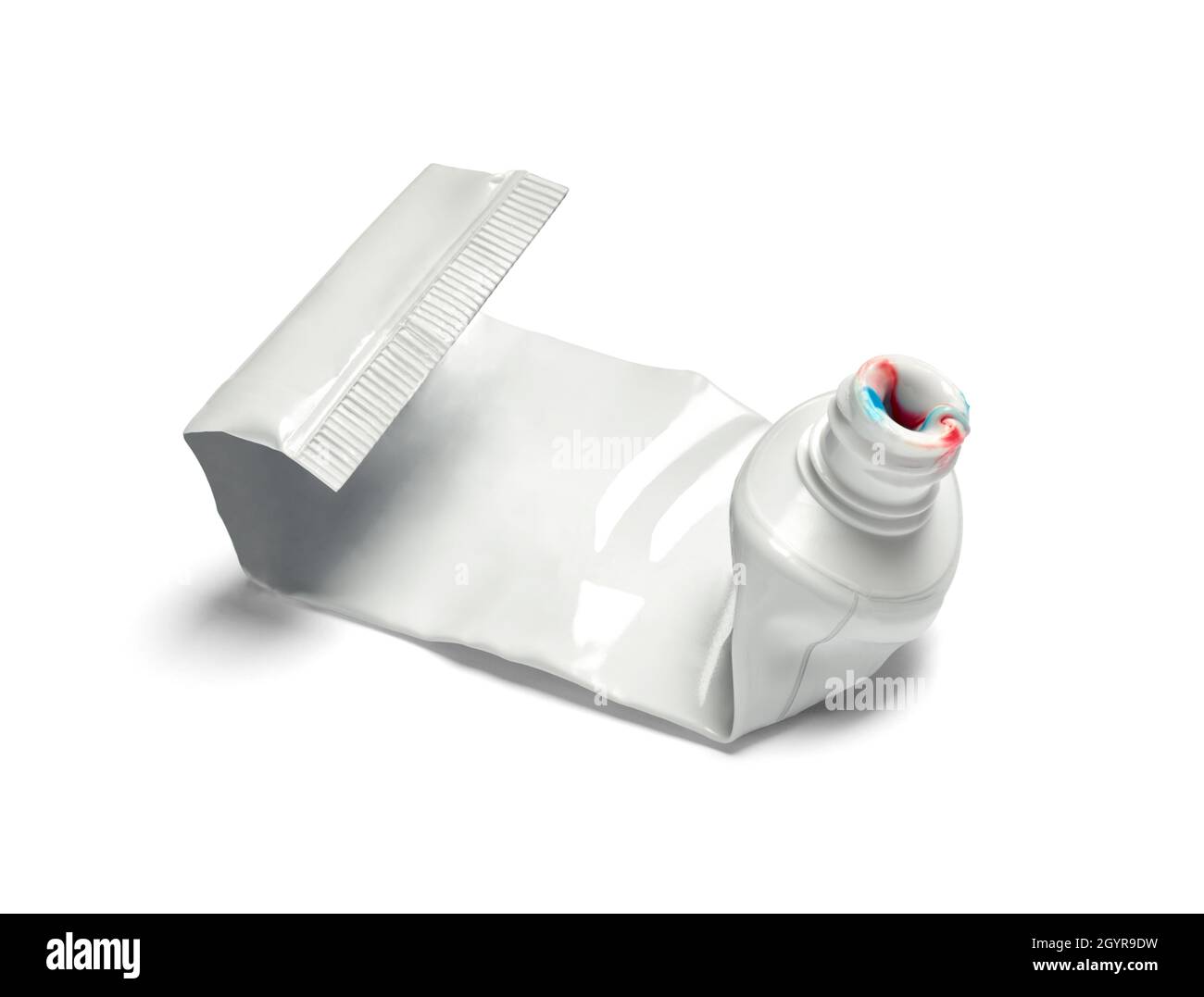toothpaste white tube hygiene used empty Stock Photo - Alamy