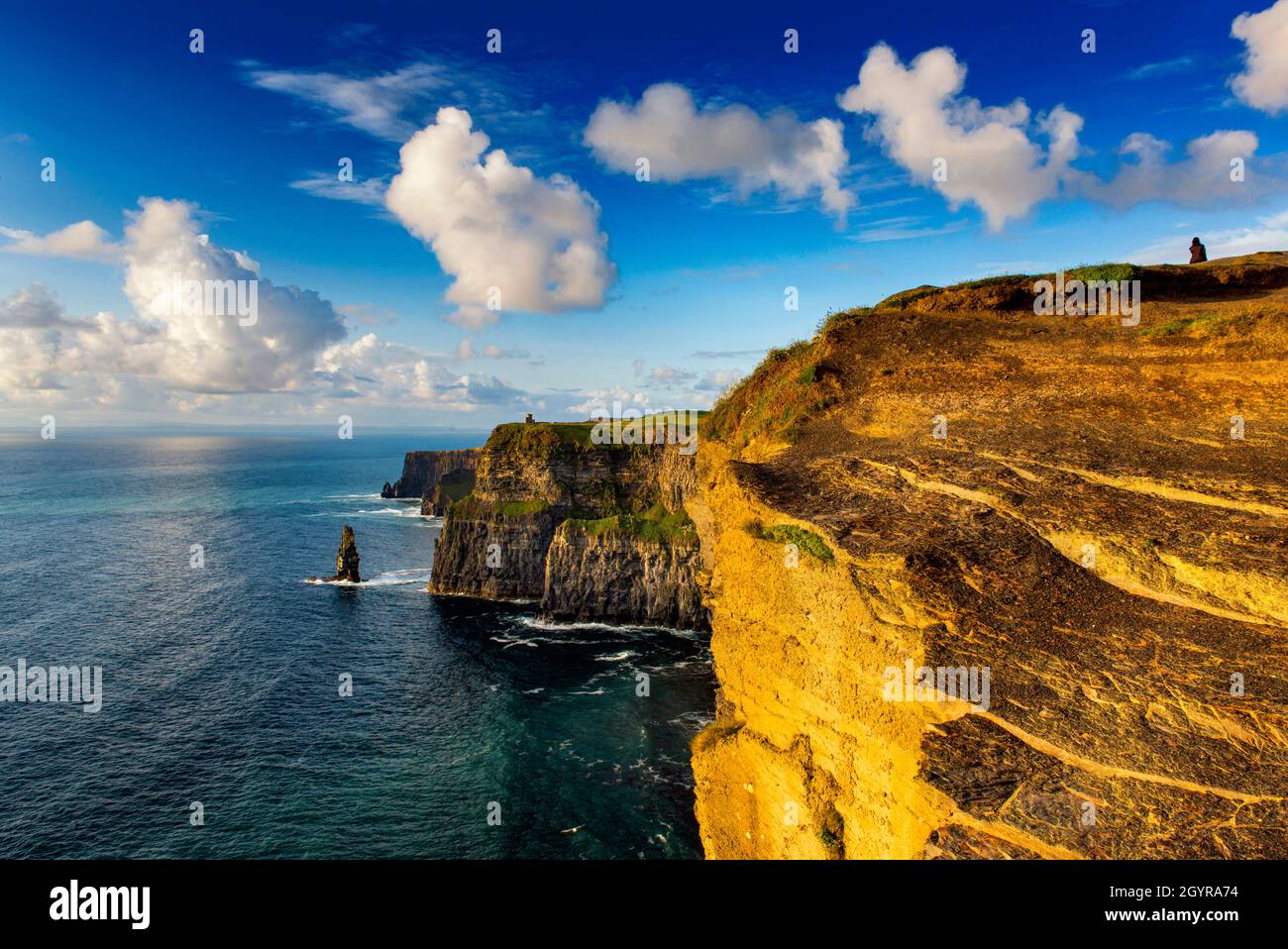 Sunset, Cliffs of Moher, Wild Atlantic Way, County Clare, Ireland Stock ...