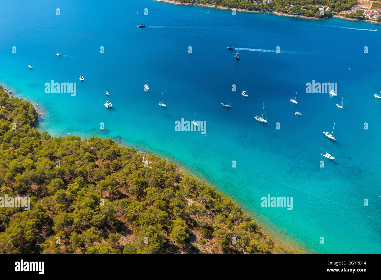 Aerial view of Hvar island in Adriatic Sea, Croatia Stock Photo - Alamy