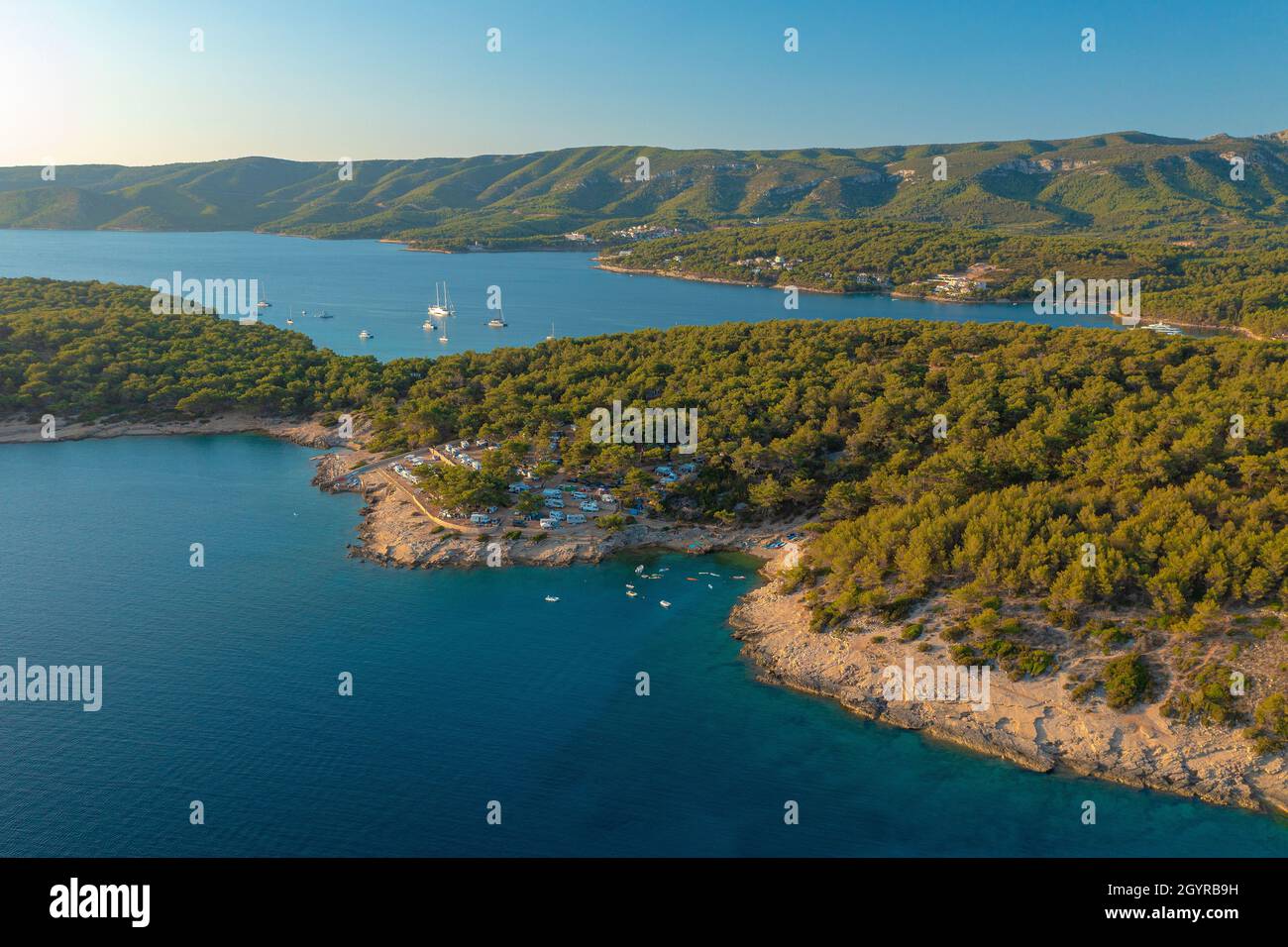Aerial view of Hvar island in Adriatic Sea, Croatia Stock Photo - Alamy