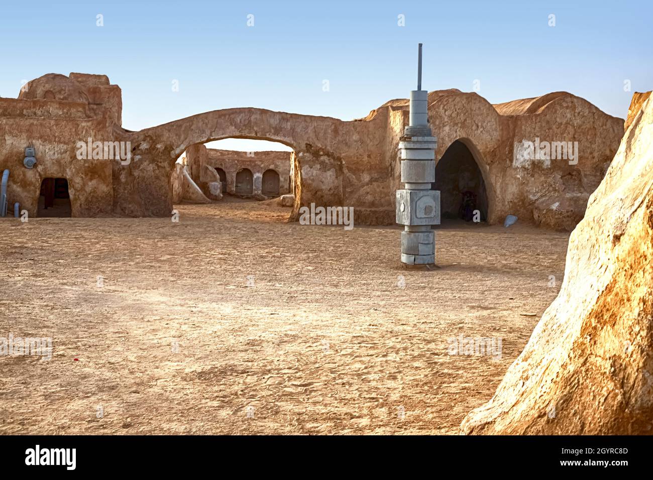 abandoned scenery of the planet Tatooine for the filming of Star Wars ...
