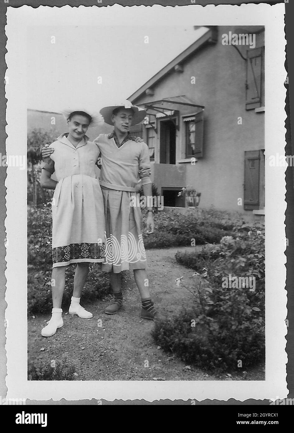 two men wearing clothes of the opposite gender (1930s Stock Photo - Alamy